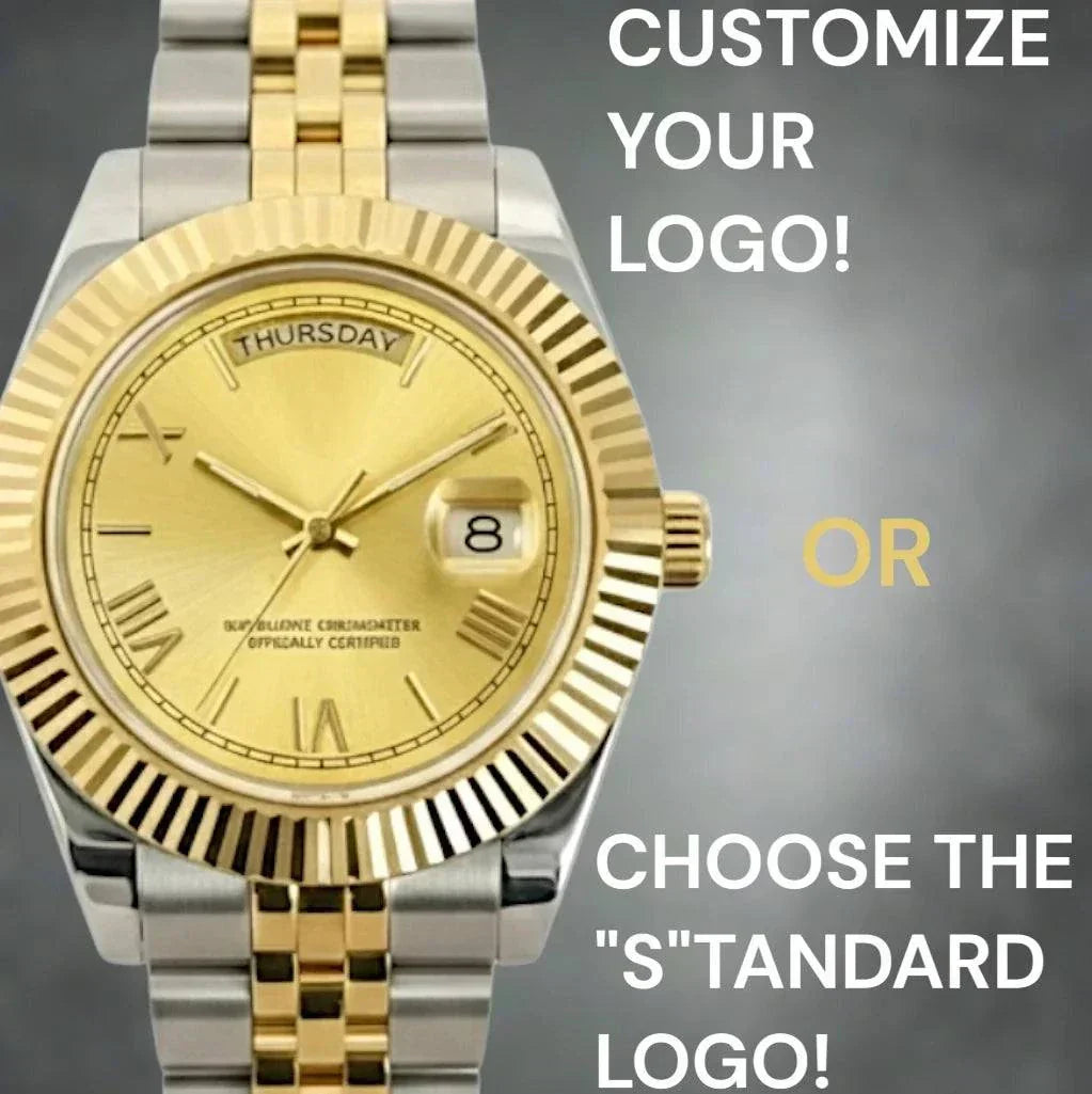 Seiko Mod Day & Date Gold Roman Numerals Dial Two-Tone – MODTIME